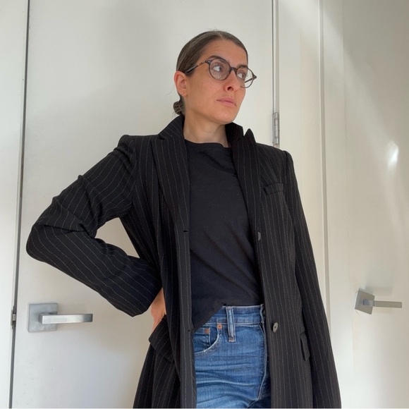 Babaton | Jackets & Coats | Aritzia Babaton Black Pinstripe Trent ...